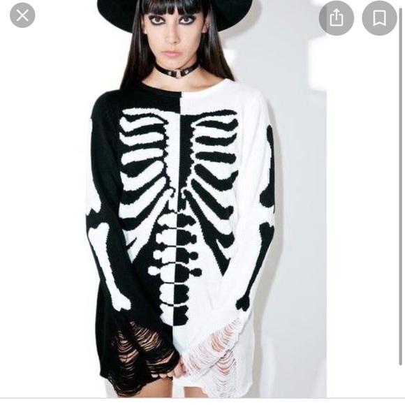 Killstar | Tops | Iso Killstar Ribcage Skeleton Knit Sweater | Poshmark